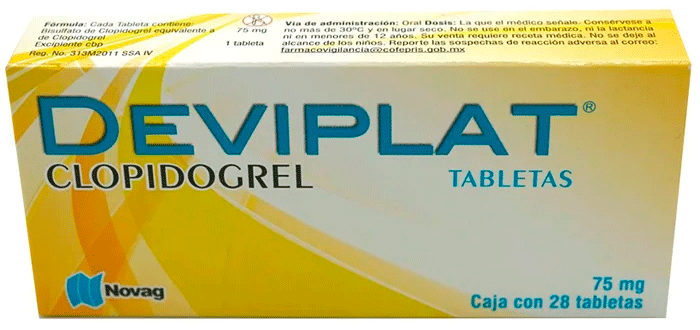 Deviplat 75 Mg Clopidogrel 28 Tabletas