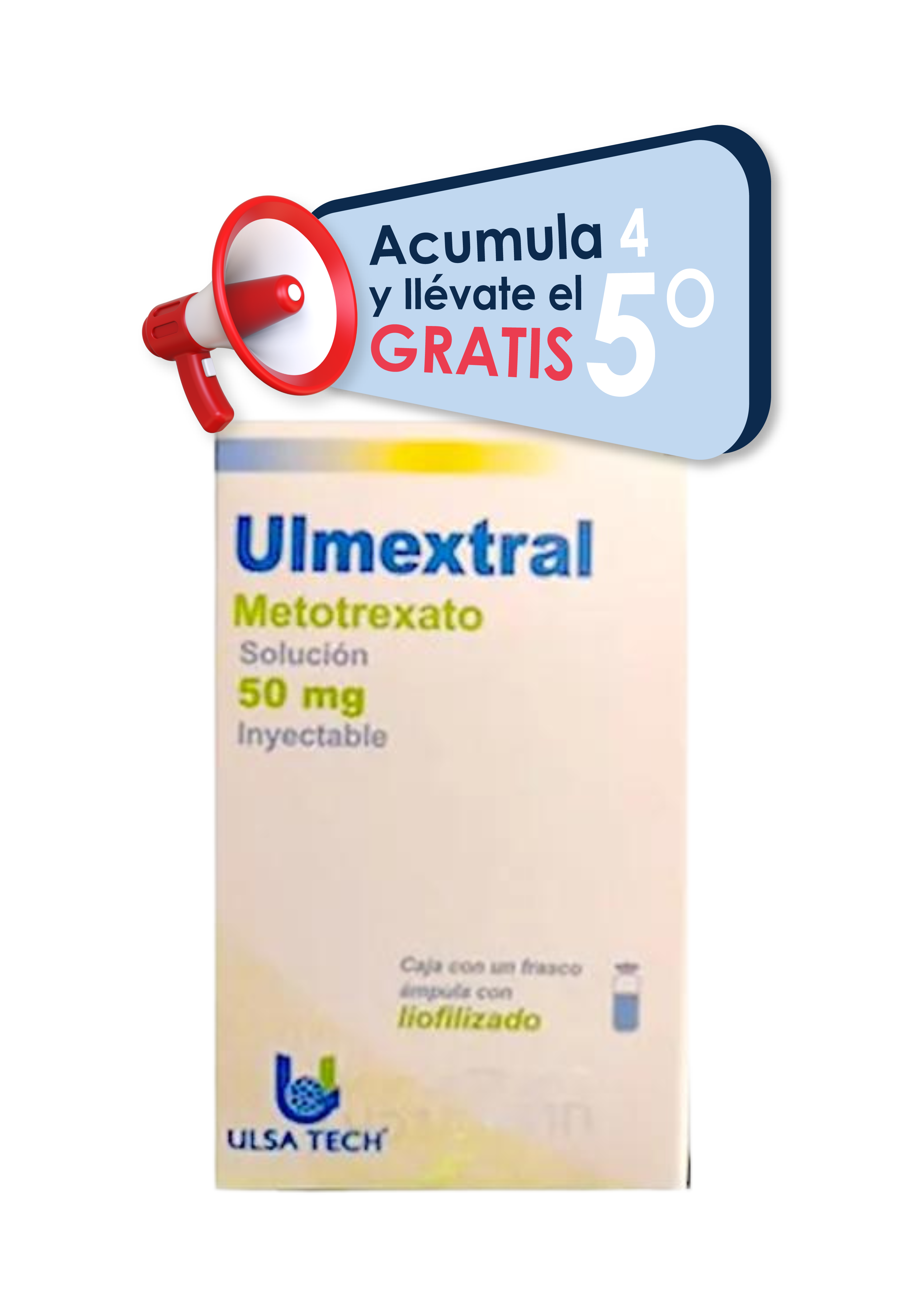Ulmextral 50 mg Inyectable Metotrexato Solución + Diluyente Gratis