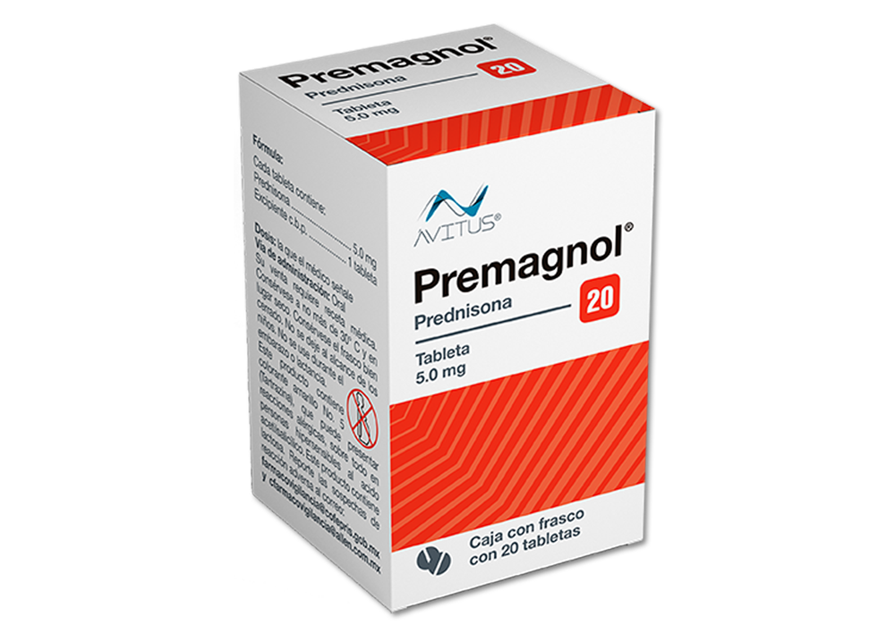Premagnol Prednisona 5 Mg 20 Tabletas Genérico Allen