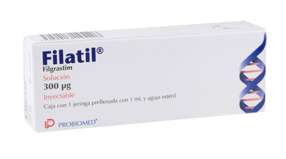 Filatil Filgrastim 300mcg/mL 1 jeringa prellenada c/ aguja